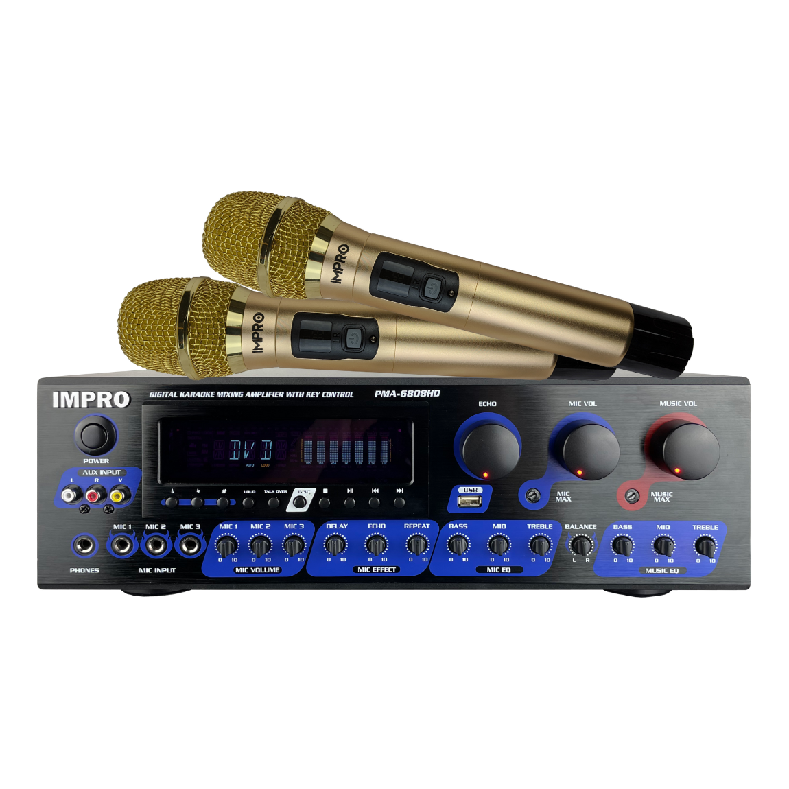 ImPro PMA-6808HD 600W Mixing Amplifier Bundle with ImPro UHF-77 Wirele | Impro USA